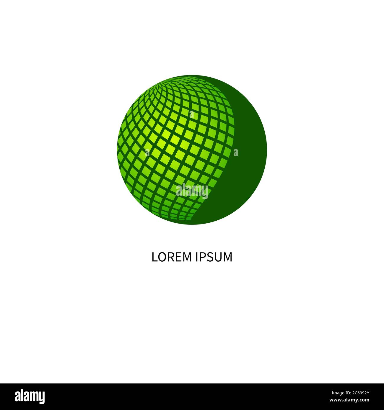 Communication logo, networking icon with green sphere, business logo ...