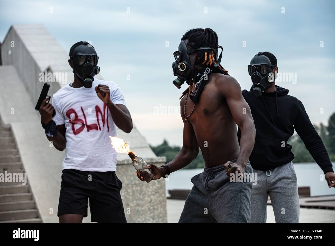 Men against fire show hi-res stock photography and images - Alamy