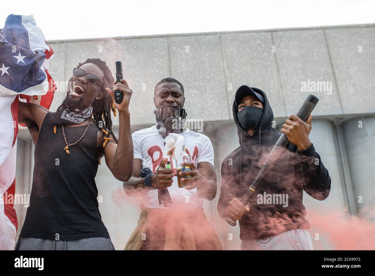 aggressive black people with guns in the streets, young african ...