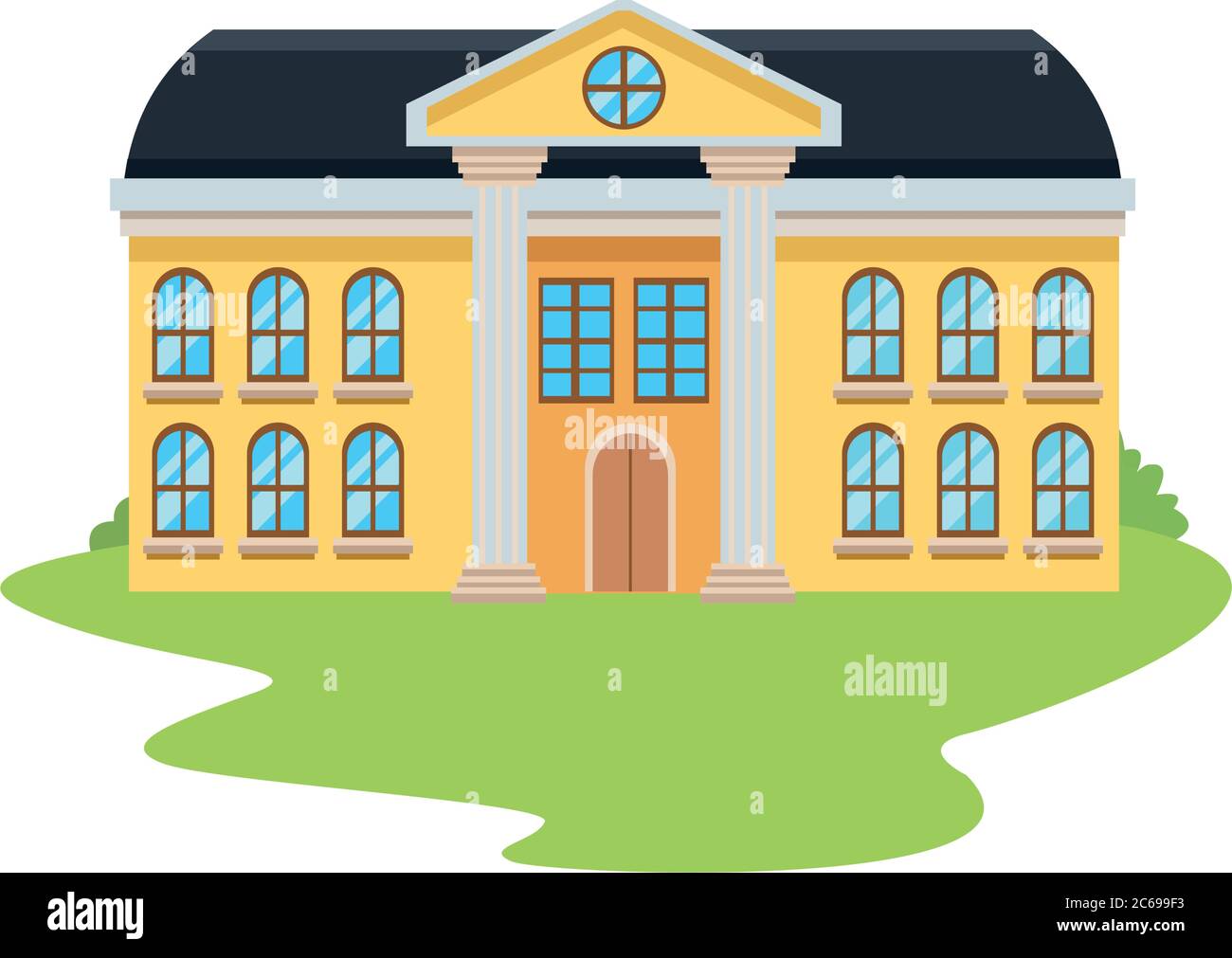 elementary school facade scene icon vector illustration design Stock ...