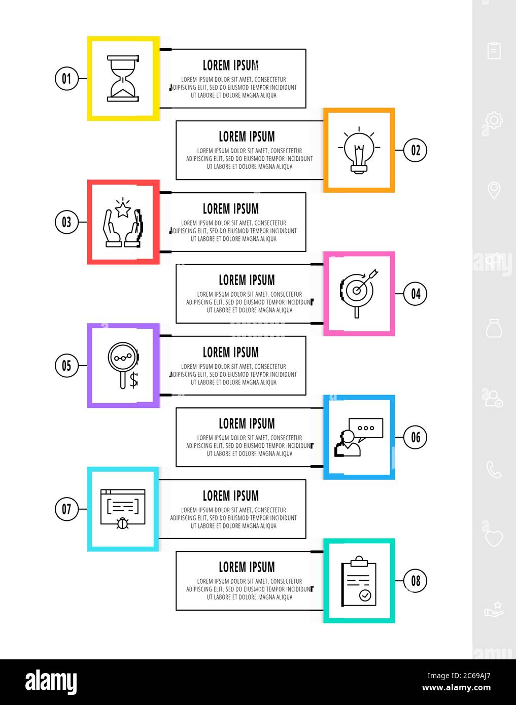 Vector infographics design template with label. Eight steps. Modern ...