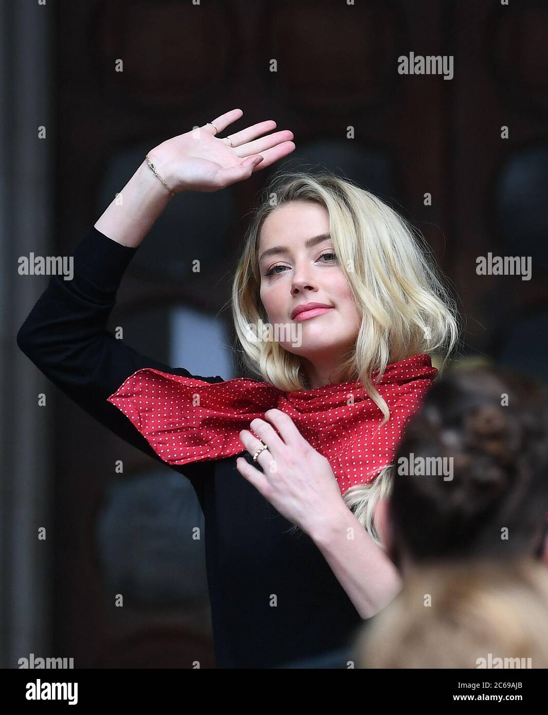 Actress Amber Heard arriving at the High Court in London for a hearing ...