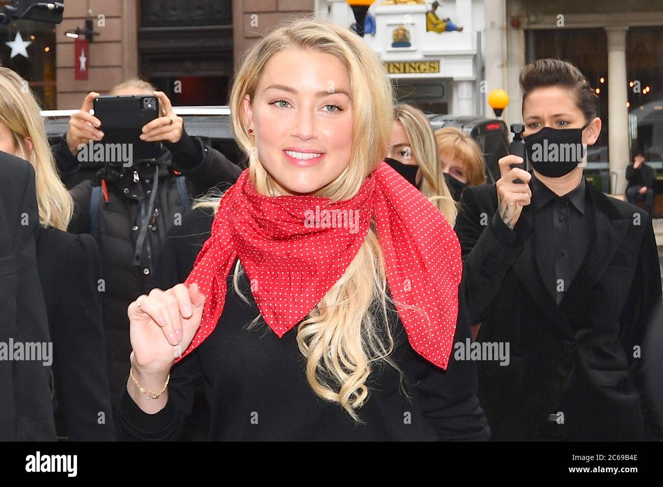 Actress Amber Heard arriving at the High Court in London for a hearing ...