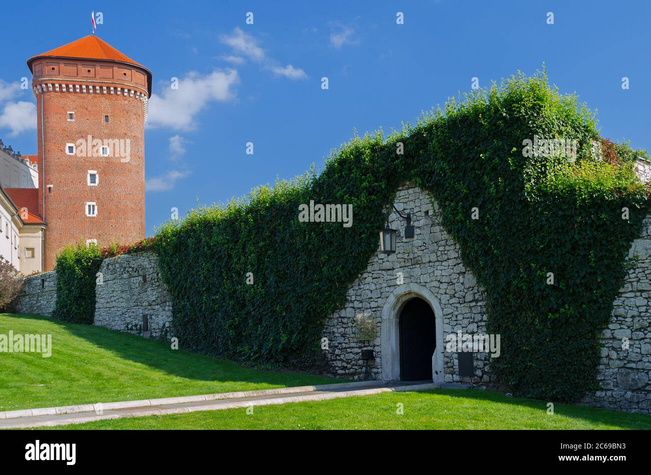 Red Brick Tower in Wawel Castle Grounds, Krakow, Poland Stock Photo - Alamy