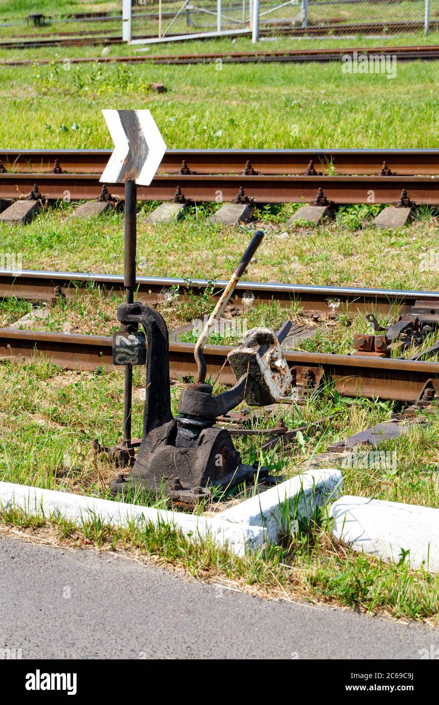 Railroad manual switch hi-res stock photography and images - Alamy