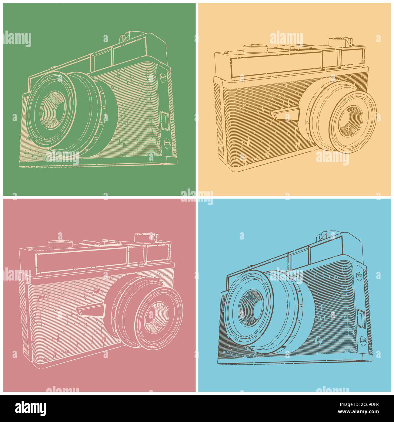 Vector illustration of a film camera in retro style Stock Vector Image ...