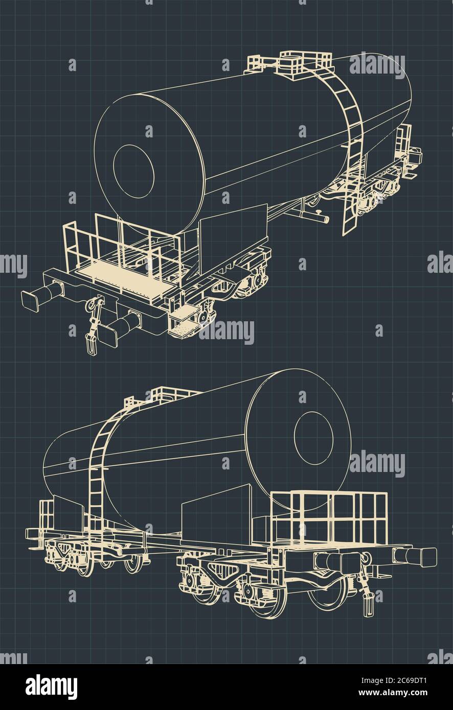 Stylized Vector illustration of a drawing of Tank wagon Stock Vector ...