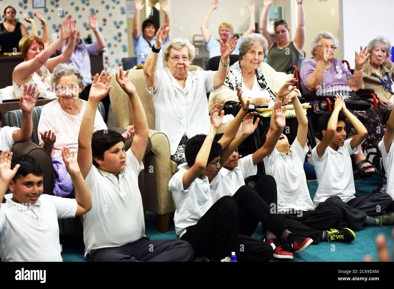 Generations mixing children elderly care home project intergeneration ...