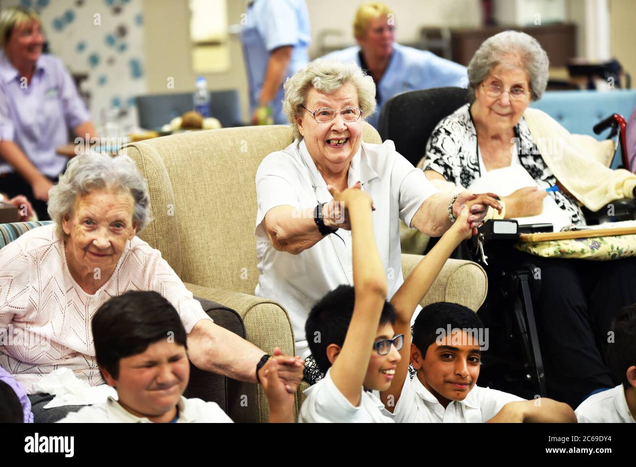 Generations mixing children elderly care home project intergeneration ...