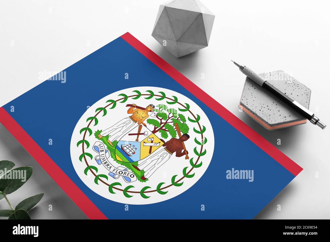 Minimalist belize flag hi-res stock photography and images - Alamy