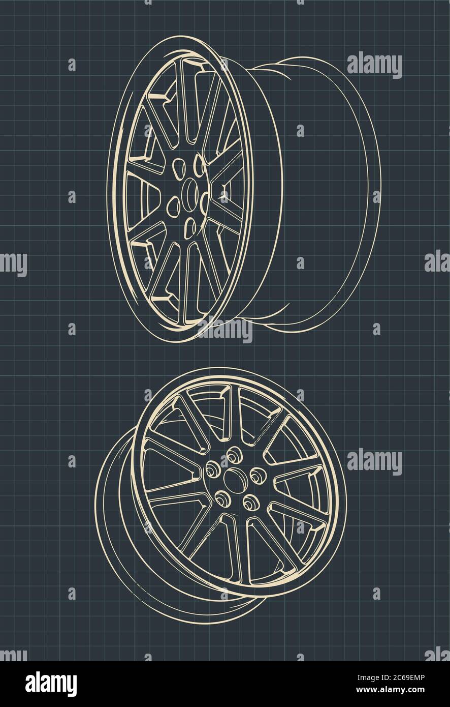 Stylized vector drawings of automotive alloy wheels Stock Vector Image ...