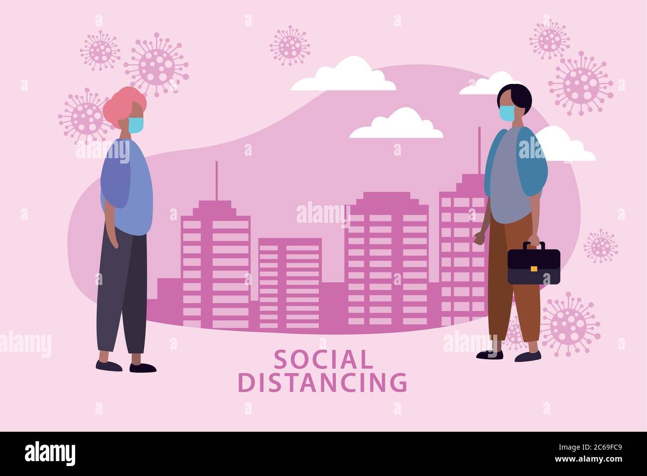 men with social distancing for covid19 vector illustration design Stock ...