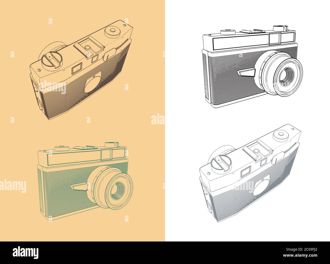 Vector illustration of a film camera in retro style Stock Vector Image ...