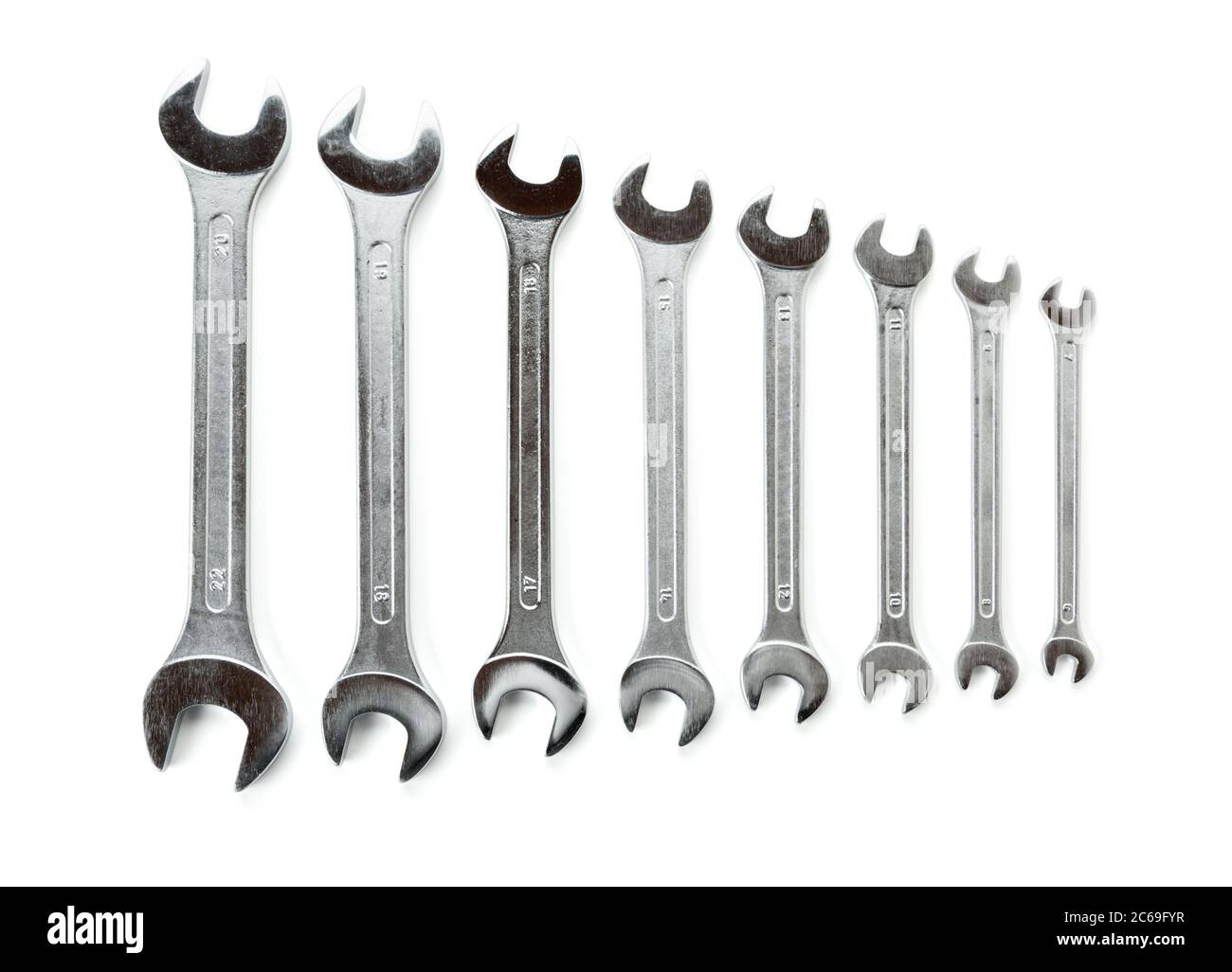 Set of wrenches on white background isolated with clipping path Stock ...