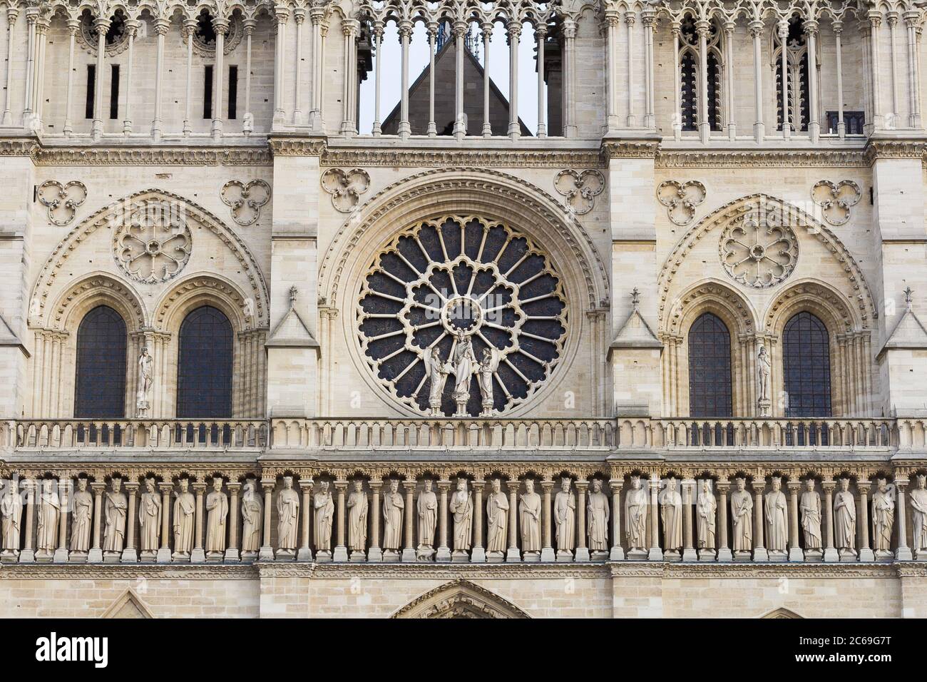 Closeup to part of Notre Damn in Paris Stock Photo - Alamy
