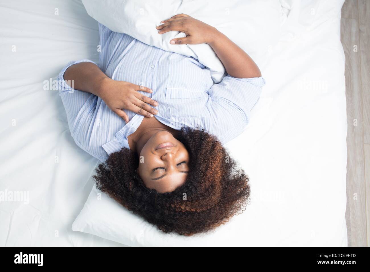 nice pleasant woman enjoys her leisure, top view photo. relaxation ...