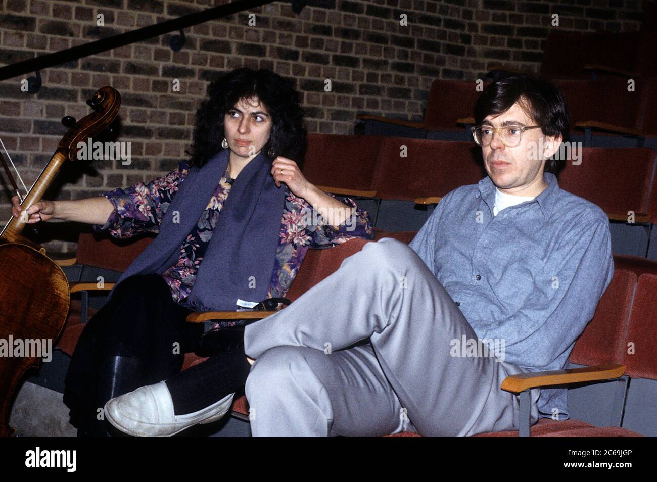 Helen Liebmann and Simon Jeffes from the Penguin Cafe Orchestra doing a ...