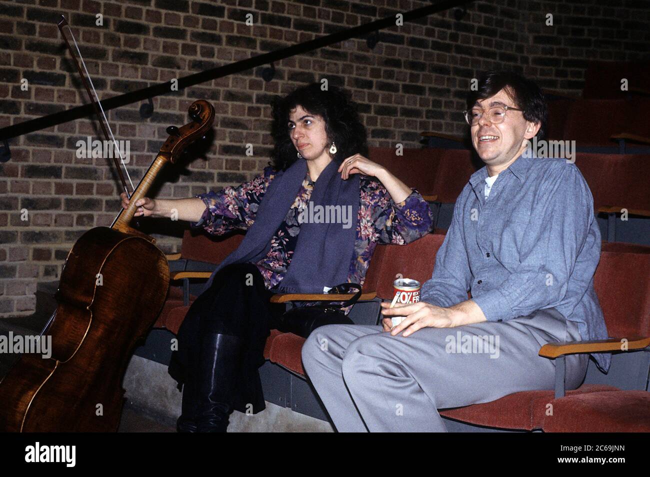 Helen Liebmann and Simon Jeffes from the Penguin Cafe Orchestra doing a ...
