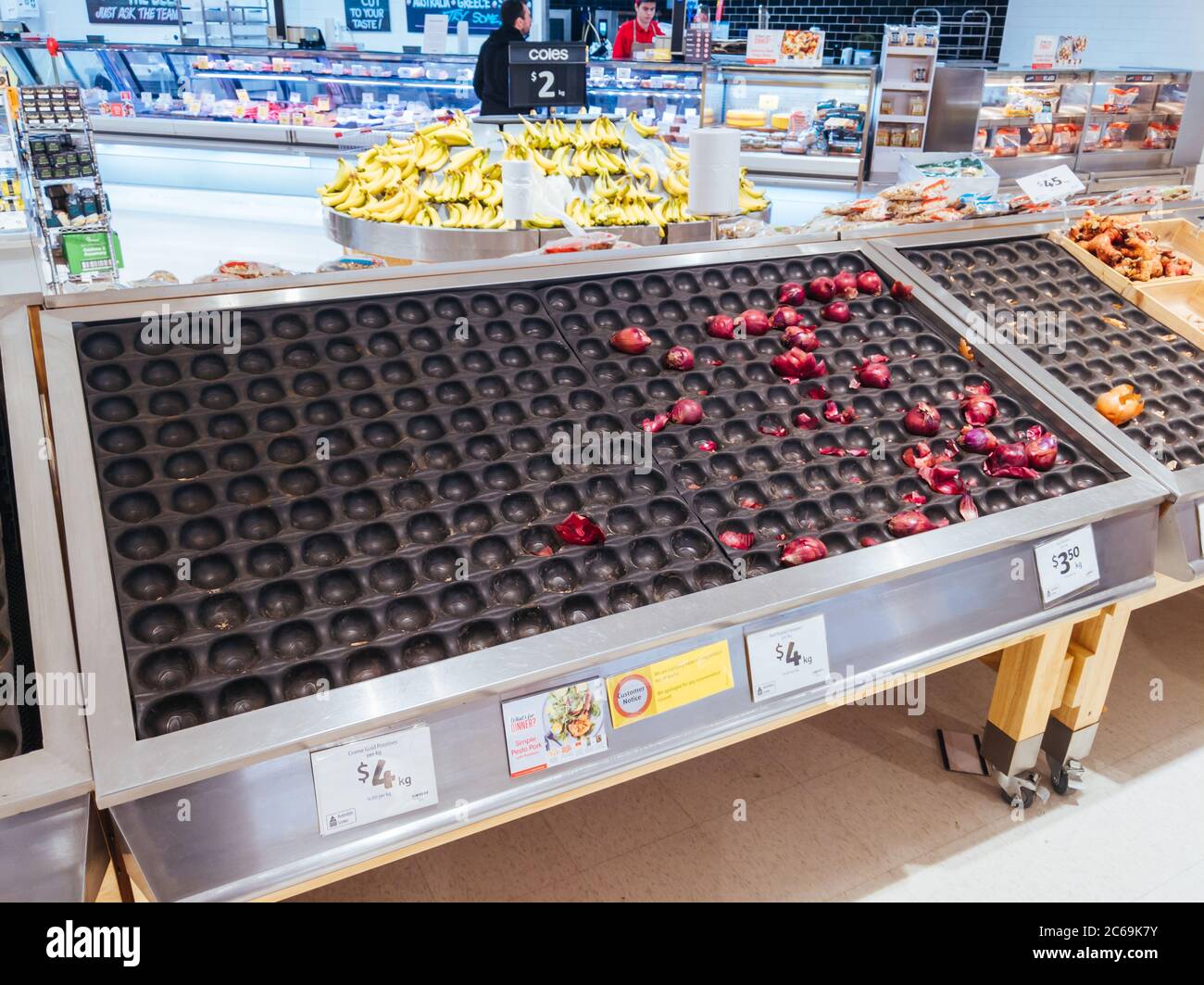 Empty Food and Product Shelves at an Australian Supermarket Stock Photo ...
