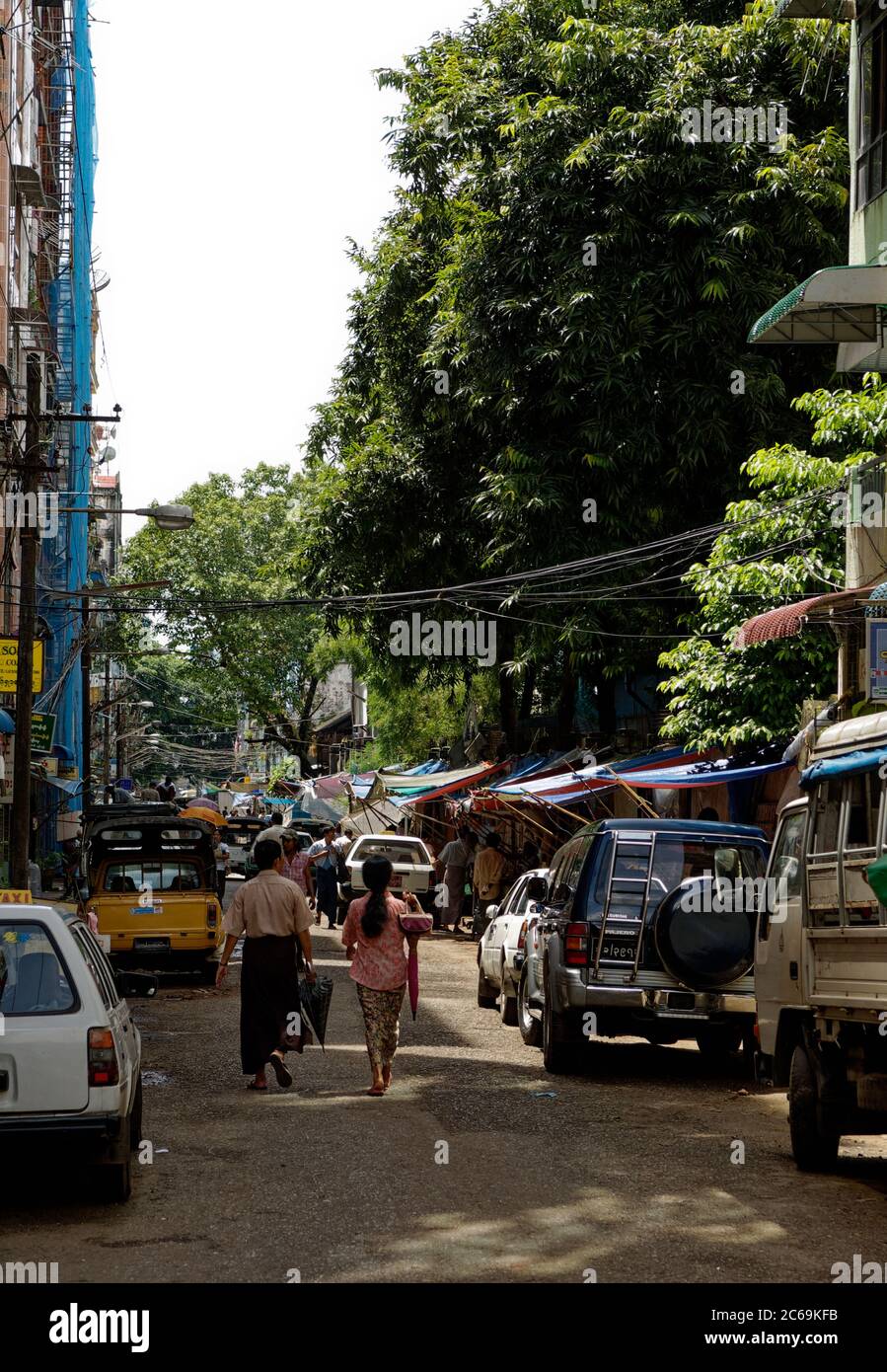 Street scene downtown Yangon, Myanmar, formally Rangoom, Burma Stock ...