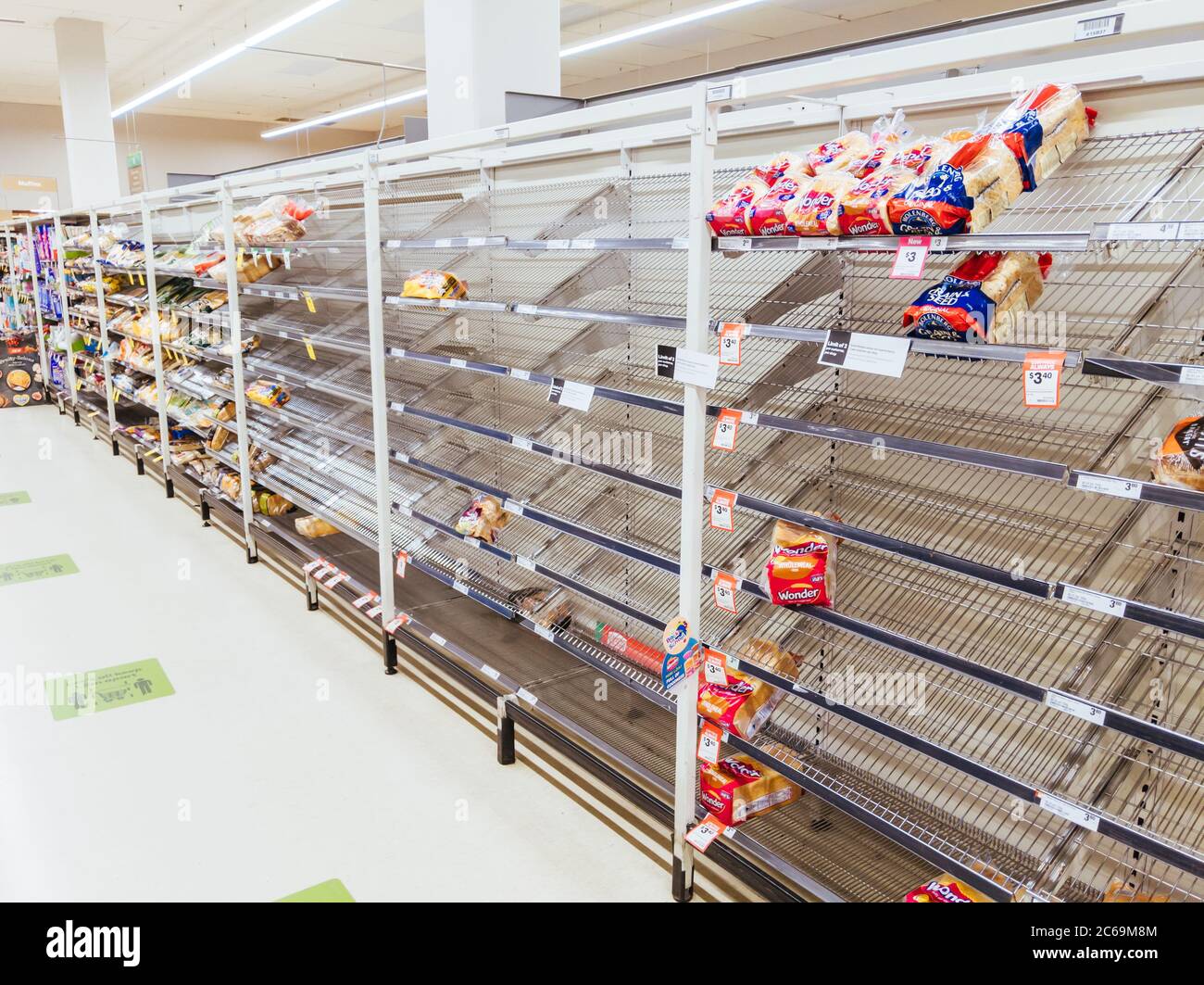 Empty Food and Product Shelves at an Australian Supermarket Stock Photo ...