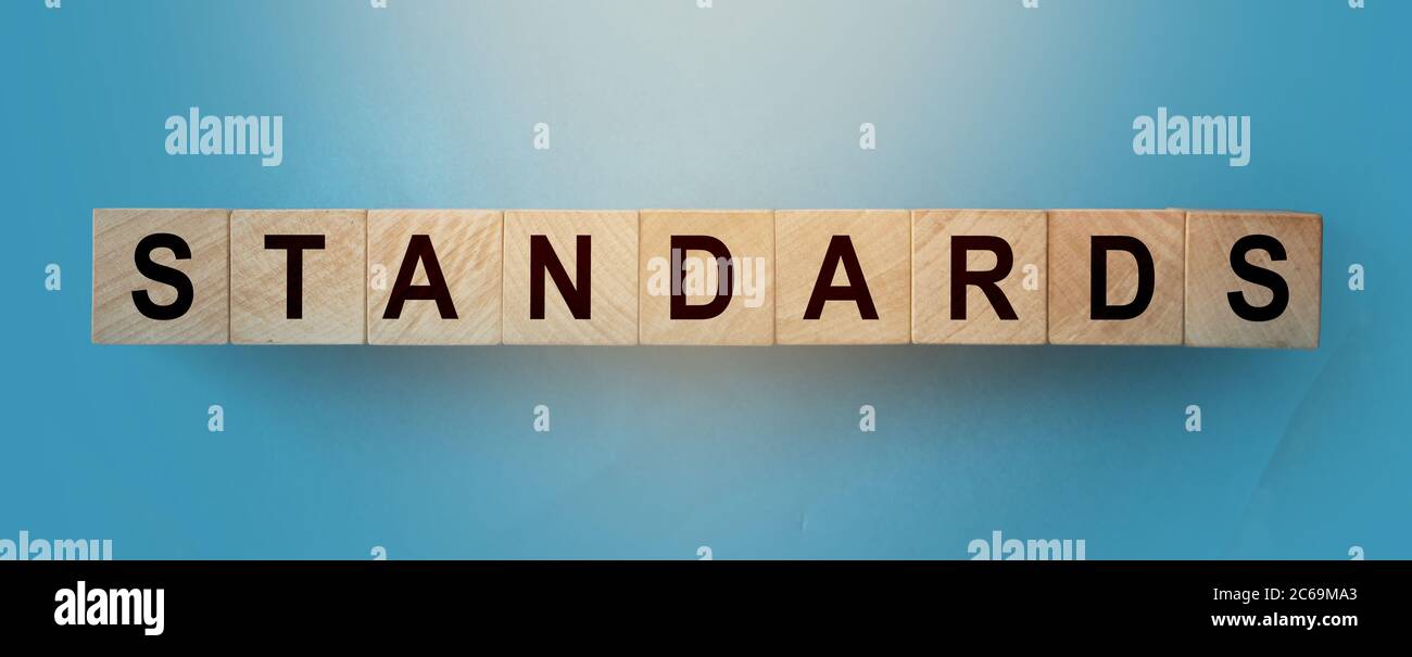 Standards Word Written on Wooden Cubes. Policies concept Stock Photo ...