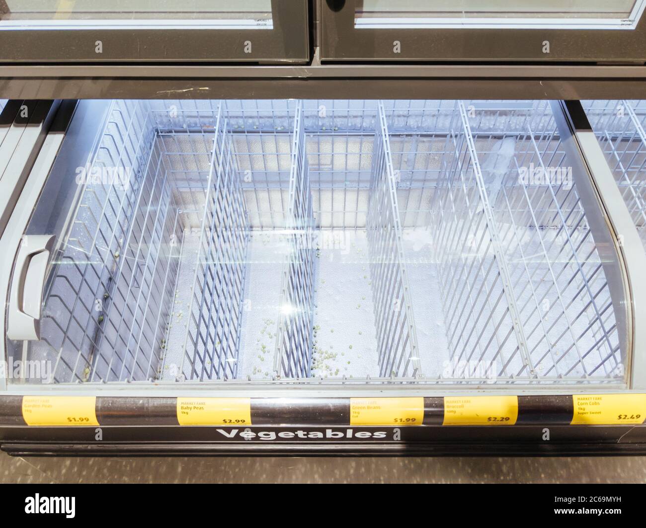 Empty Food and Product Shelves at an Australian Supermarket Stock Photo ...