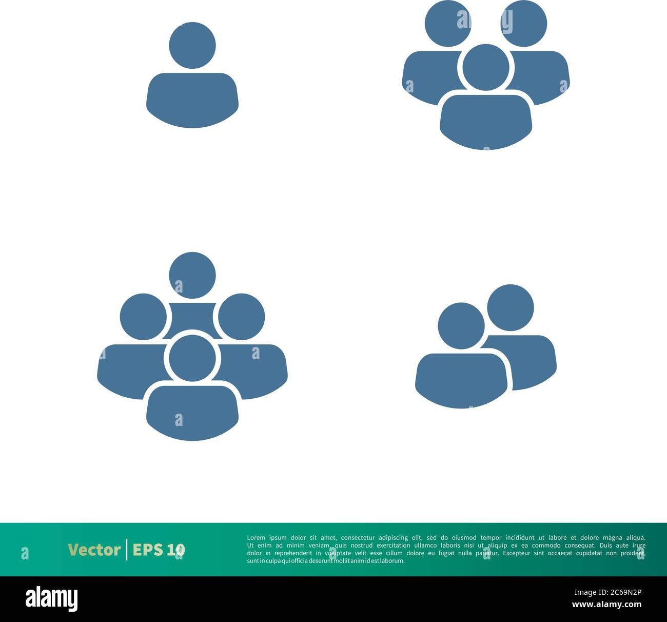 Set Human Shape, People, Crowd icon Vector Logo Template Illustration ...