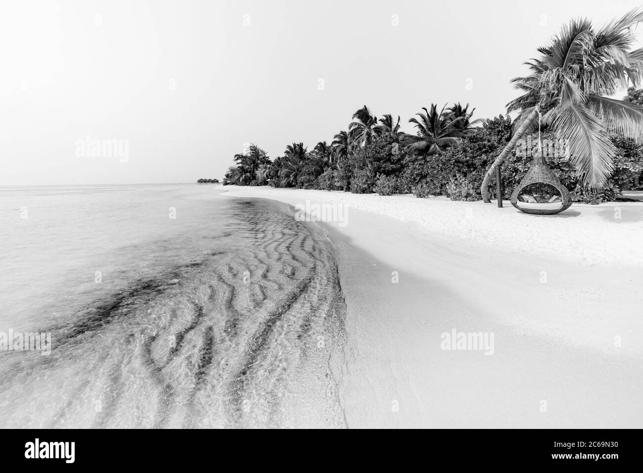 Black And White Beach Landscape