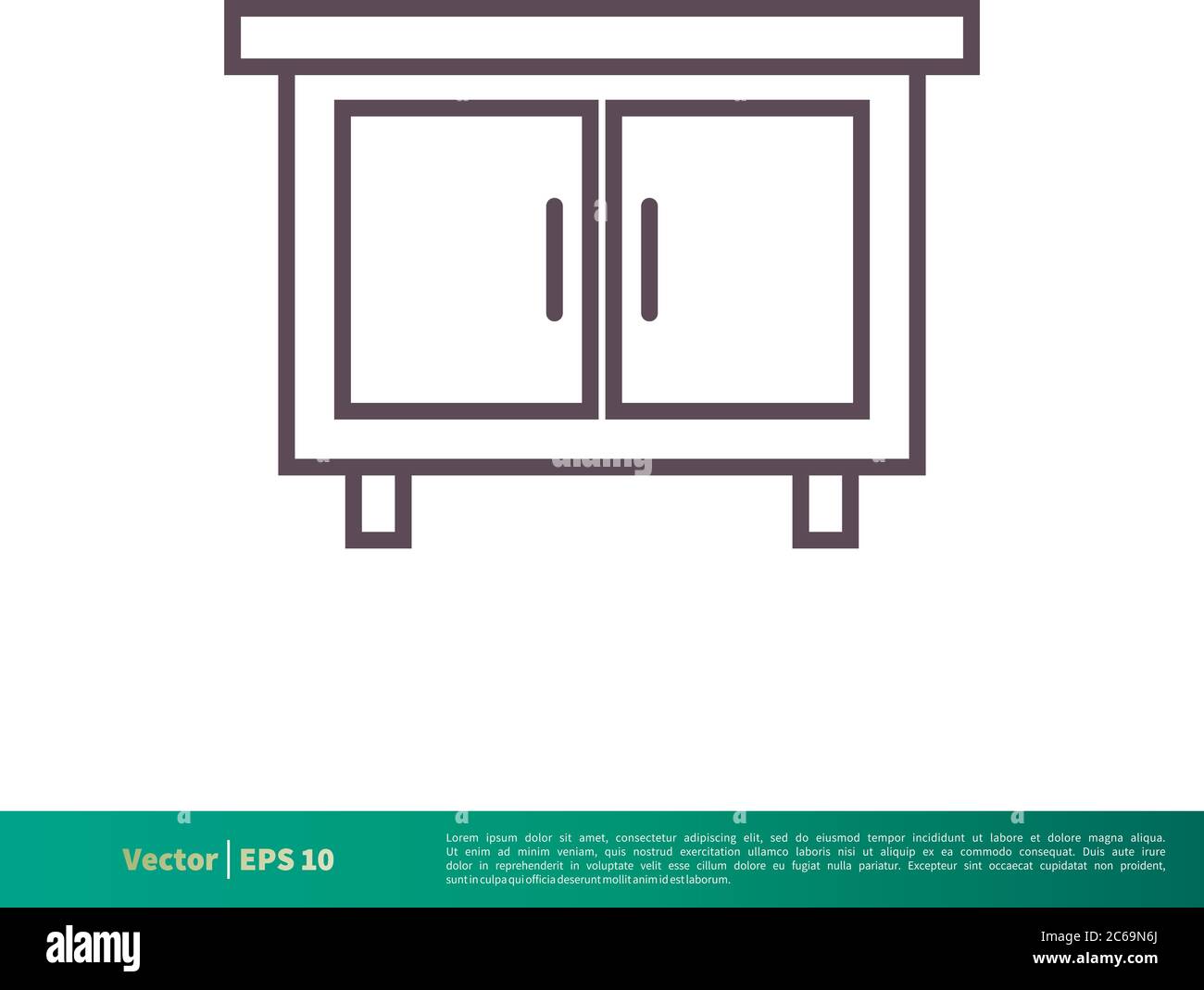 Cabinet Drawer Interior Icon Vector Logo Template Illustration Design ...