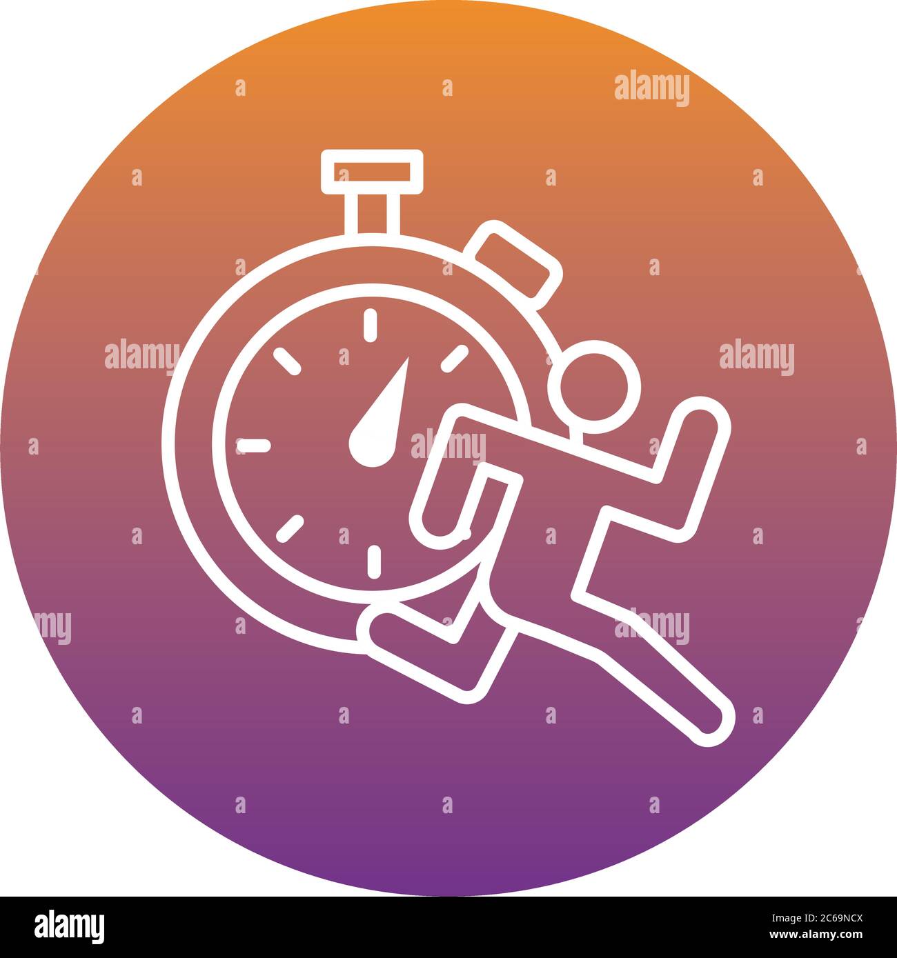 runner avatar figure with chronometer block style icon vector ...