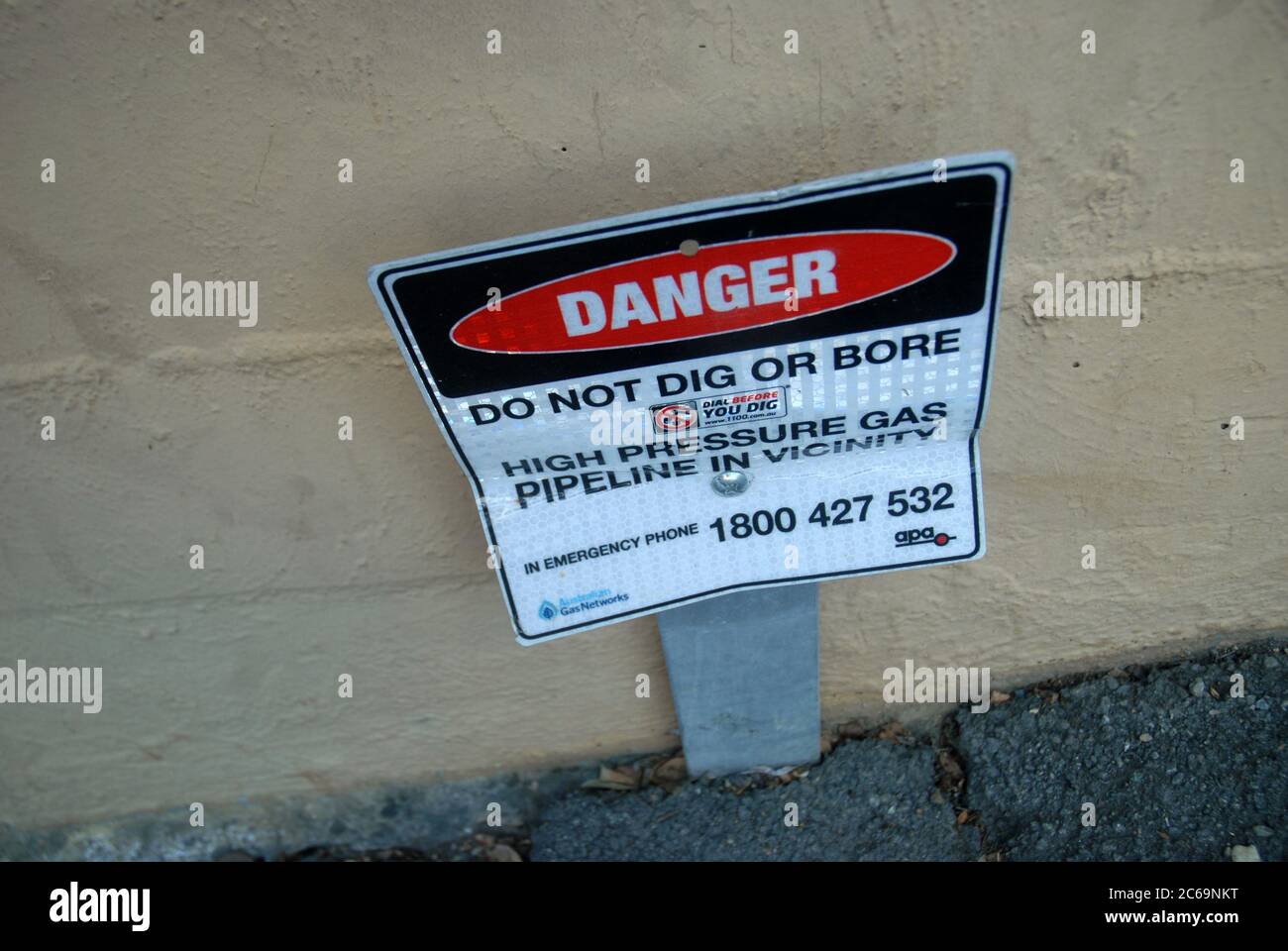 Danger Do Not Dig or Bore Sign, Bowen Hills, Brisbane, Queensland ...