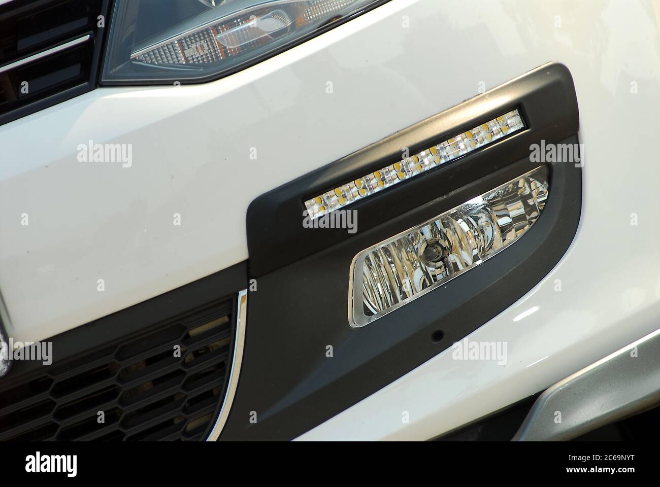 tuned small sports car and LED light Stock Photo - Alamy