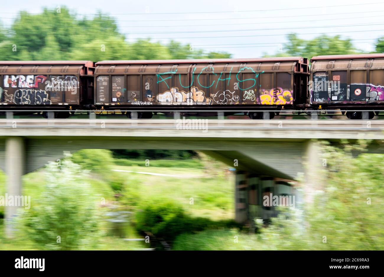 Hanover, Germany. 10th June, 2020. A DB Cargo freight train decorated ...