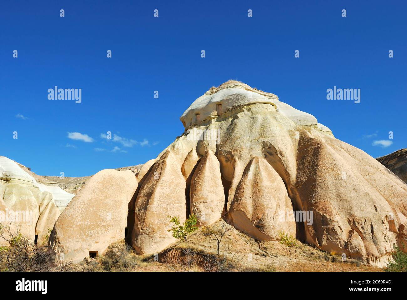 Limestone rock with dwelling cave in Cappadocia, Turkey Stock Photo - Alamy