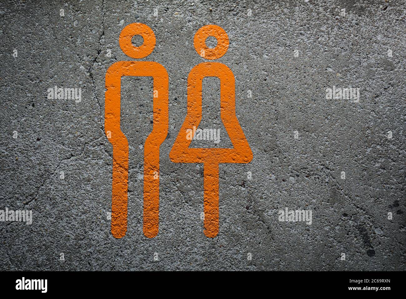toilet sign on the ground of a public building Stock Photo - Alamy
