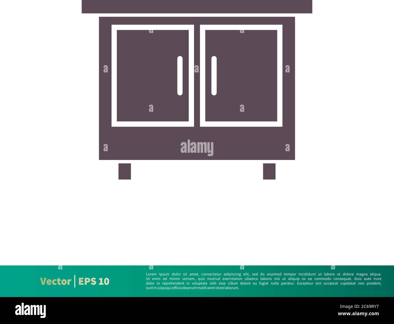 Cabinet Drawer Interior Icon Vector Logo Template Illustration Design ...
