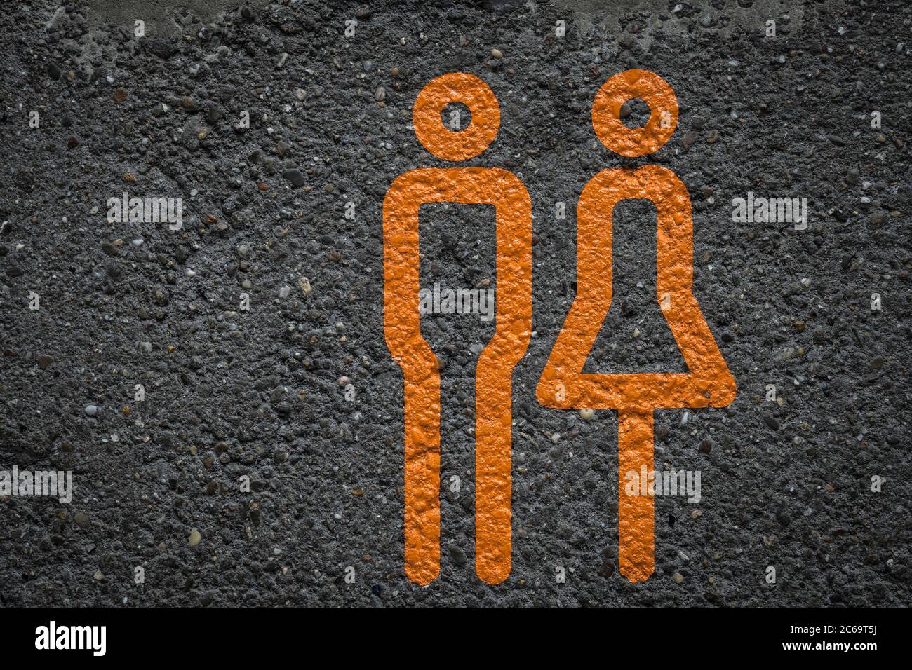 toilet sign on the ground of a public building Stock Photo - Alamy