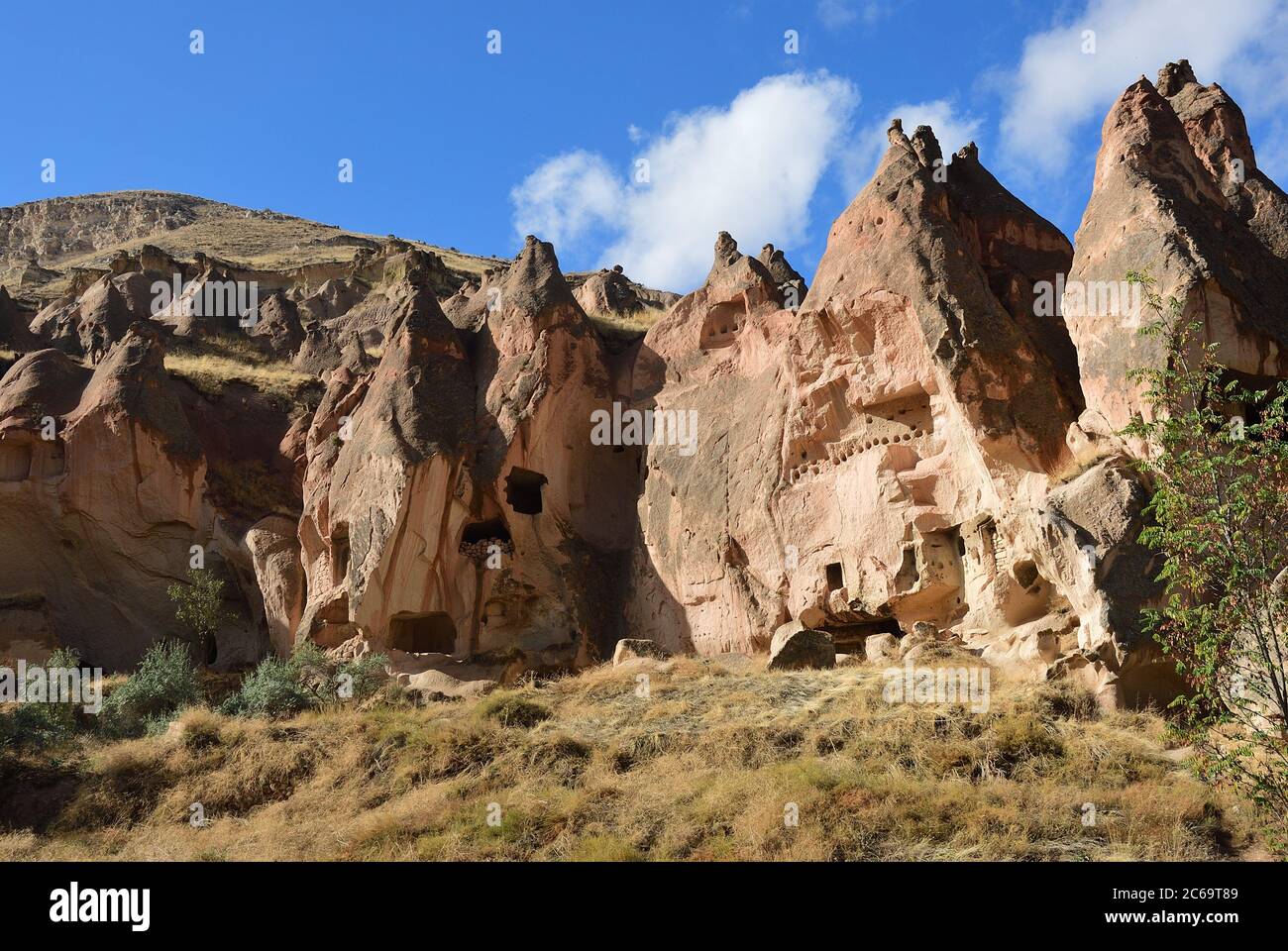 View of Cappadocia. Turkey. Ancient cave monastery of Zelve Stock Photo ...