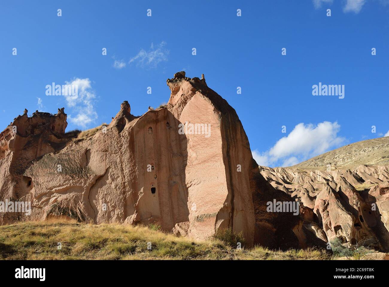 View of Cappadocia. Turkey. Ancient cave monastery of Zelve Stock Photo ...