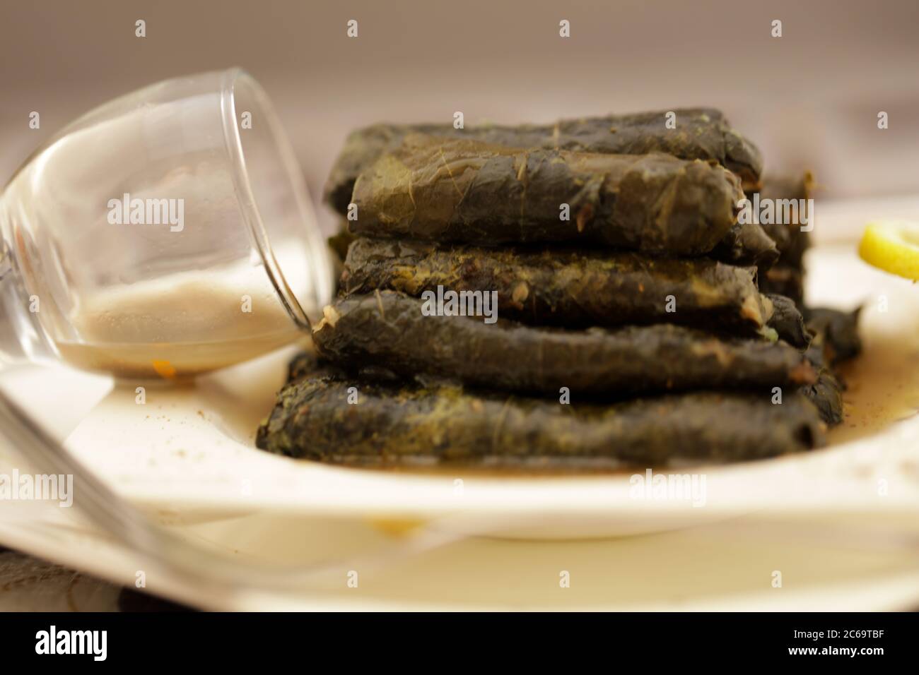 May 30, 2020: Grapes leaves filled with rice mixed with mincemeat and ...