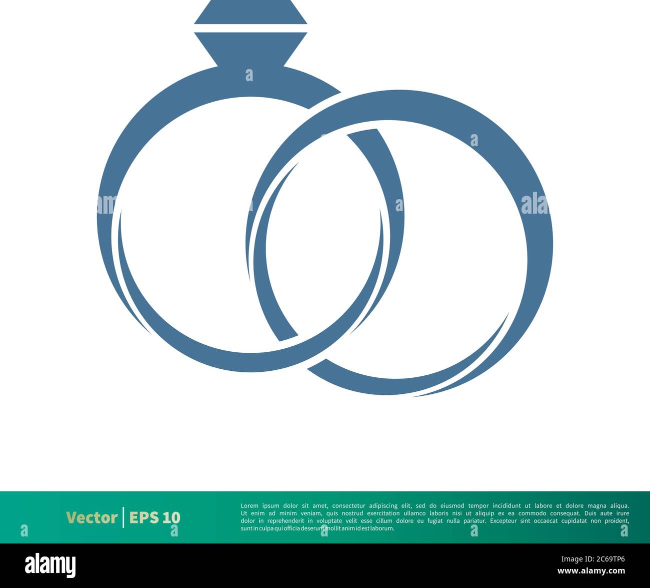Wedding Rings Icon Vector Logo Template Illustration Design. Editable ...
