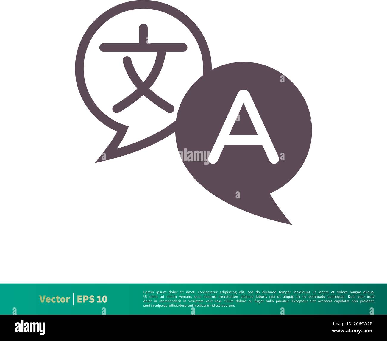 Translation, Translator Icon Vector Logo Template Illustration Design ...