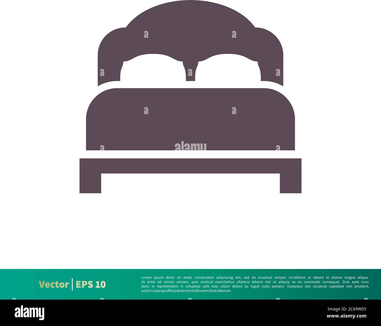 Hotel, Motel, Bed Icon Vector Logo Template Illustration Design ...