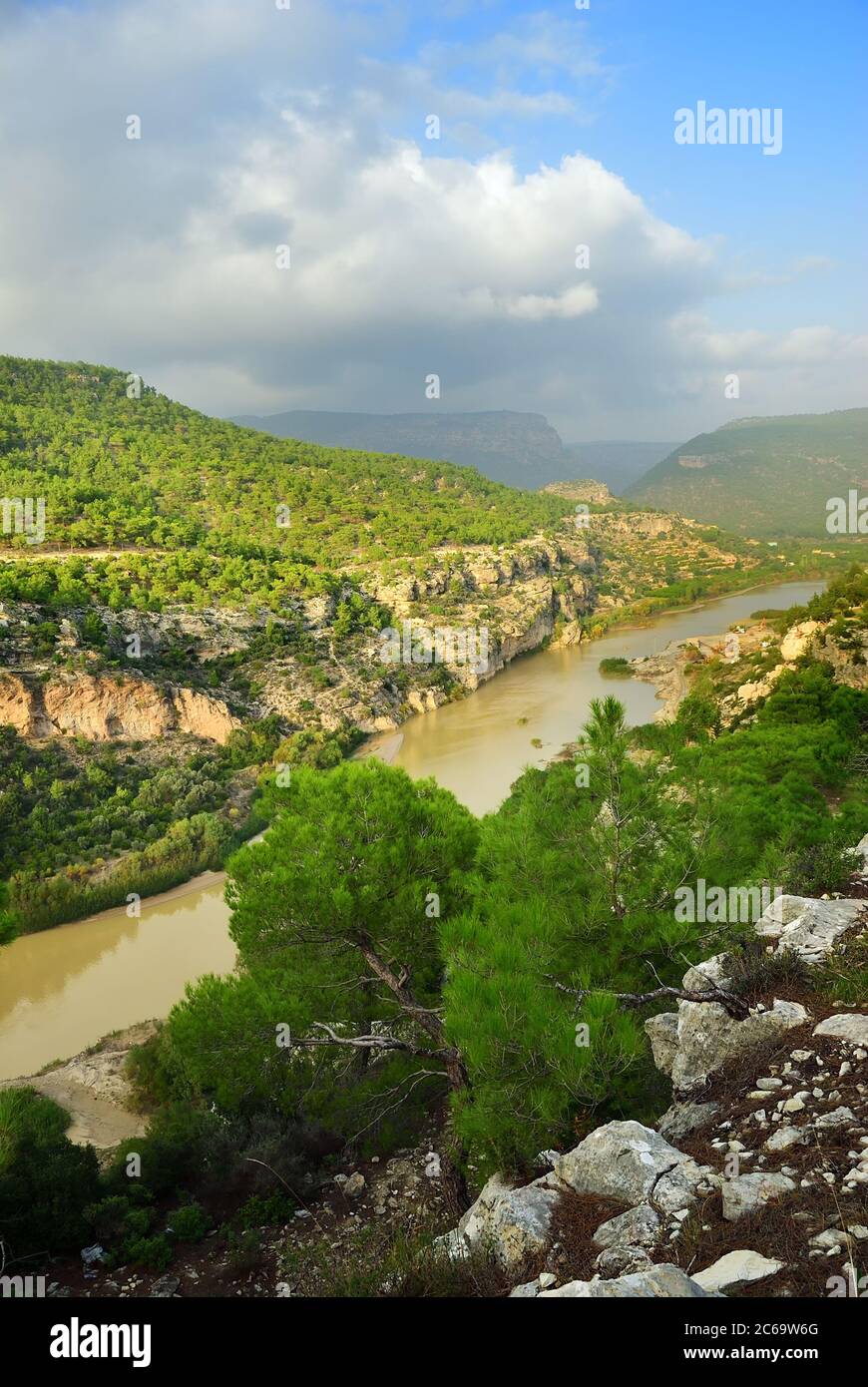 Goksu river landscape, Turkey. Place where in 1190, while on the Third ...