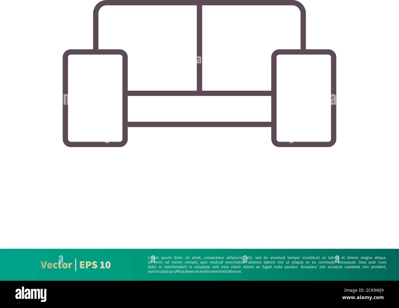 Sofa Couch Icon Vector Logo Template Illustration Design. Editable ...