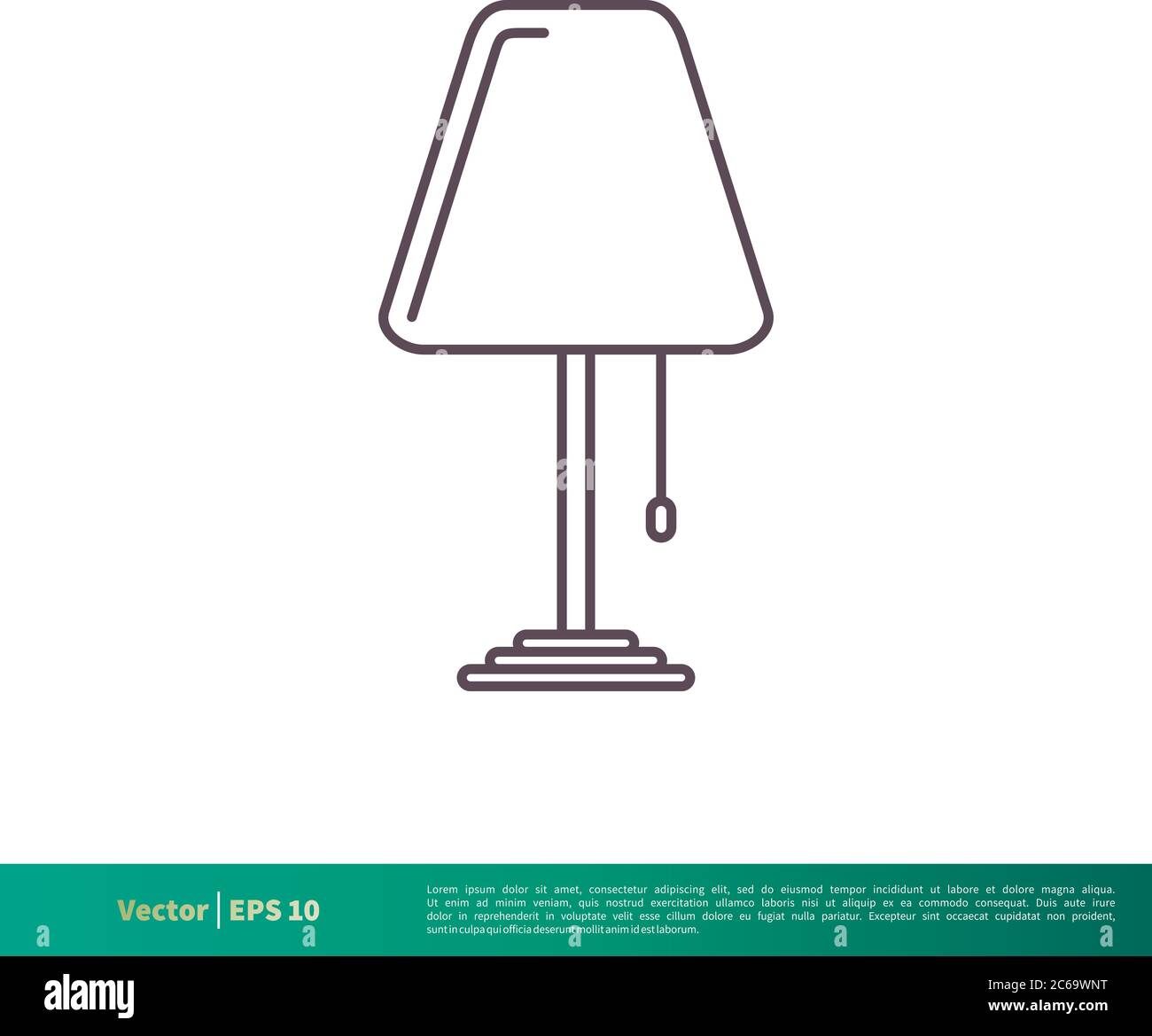 Desk, Table Lamp Icon Vector Logo Template Illustration Design ...