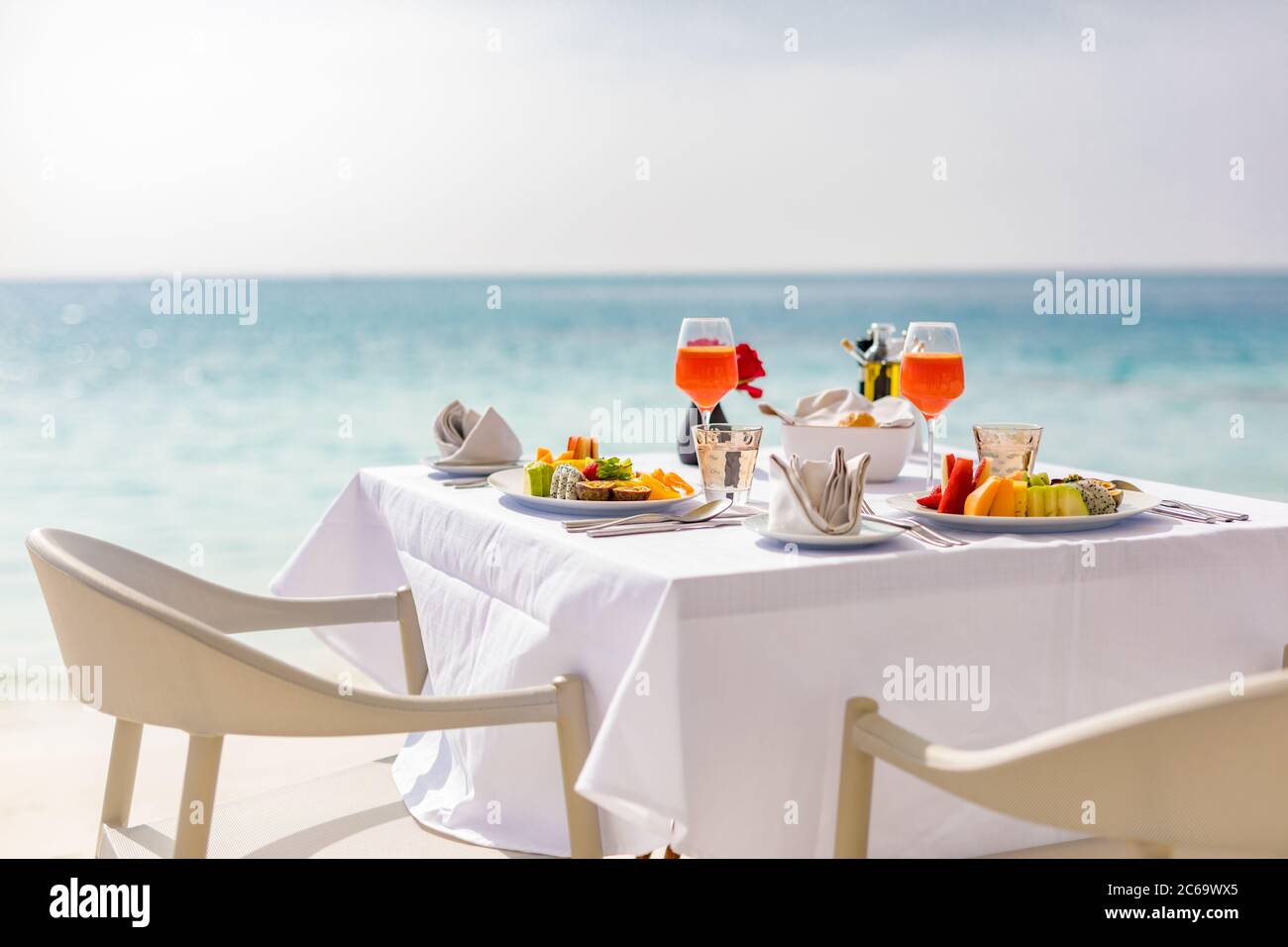 Romantic Dinner Table On The Beach