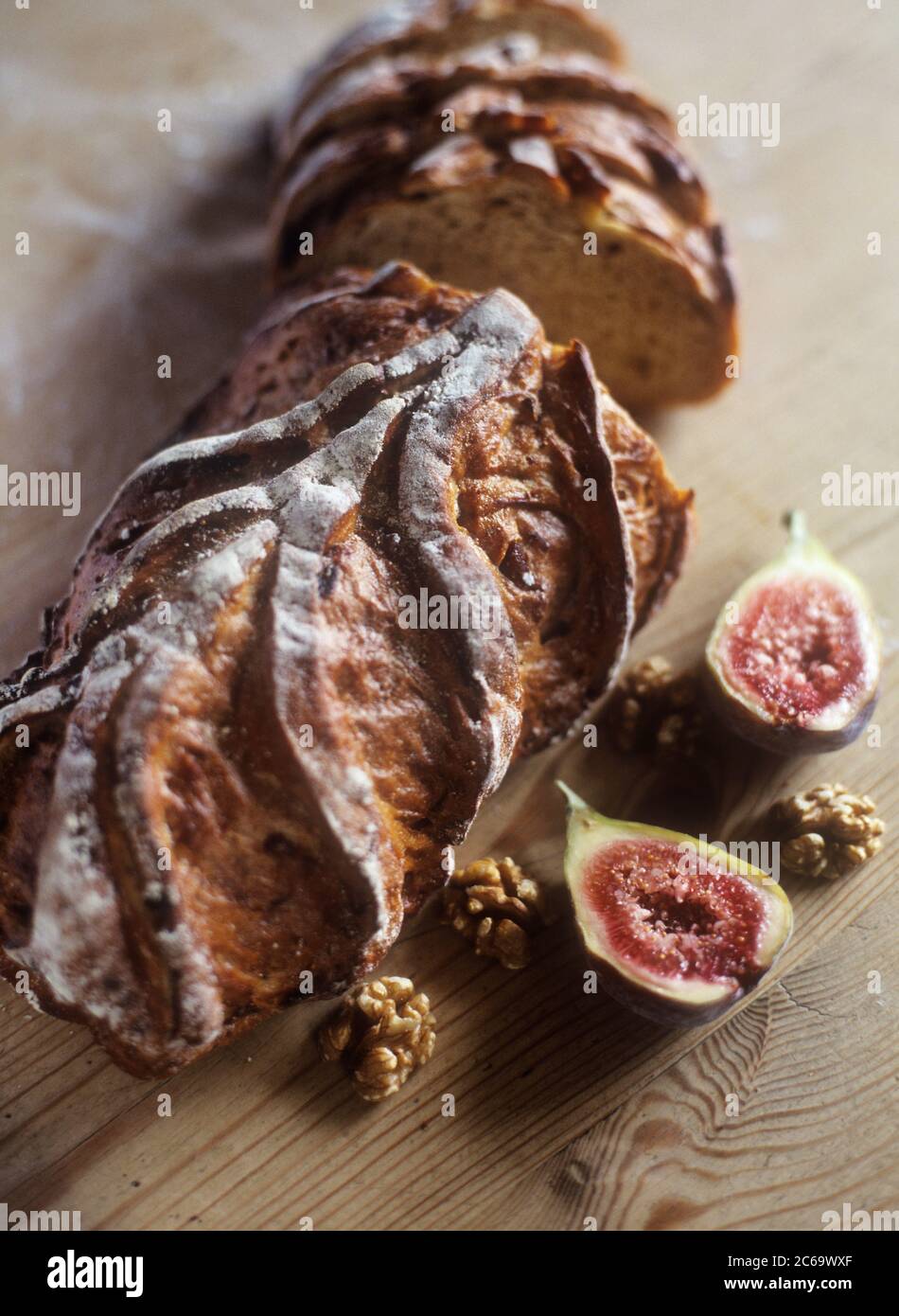 A fig and walnut loaf of bread Stock Photo - Alamy