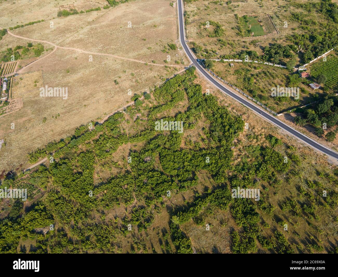 Aerial view of Petrich valley, Blagoevgrad region, Bulgaria Stock Photo ...